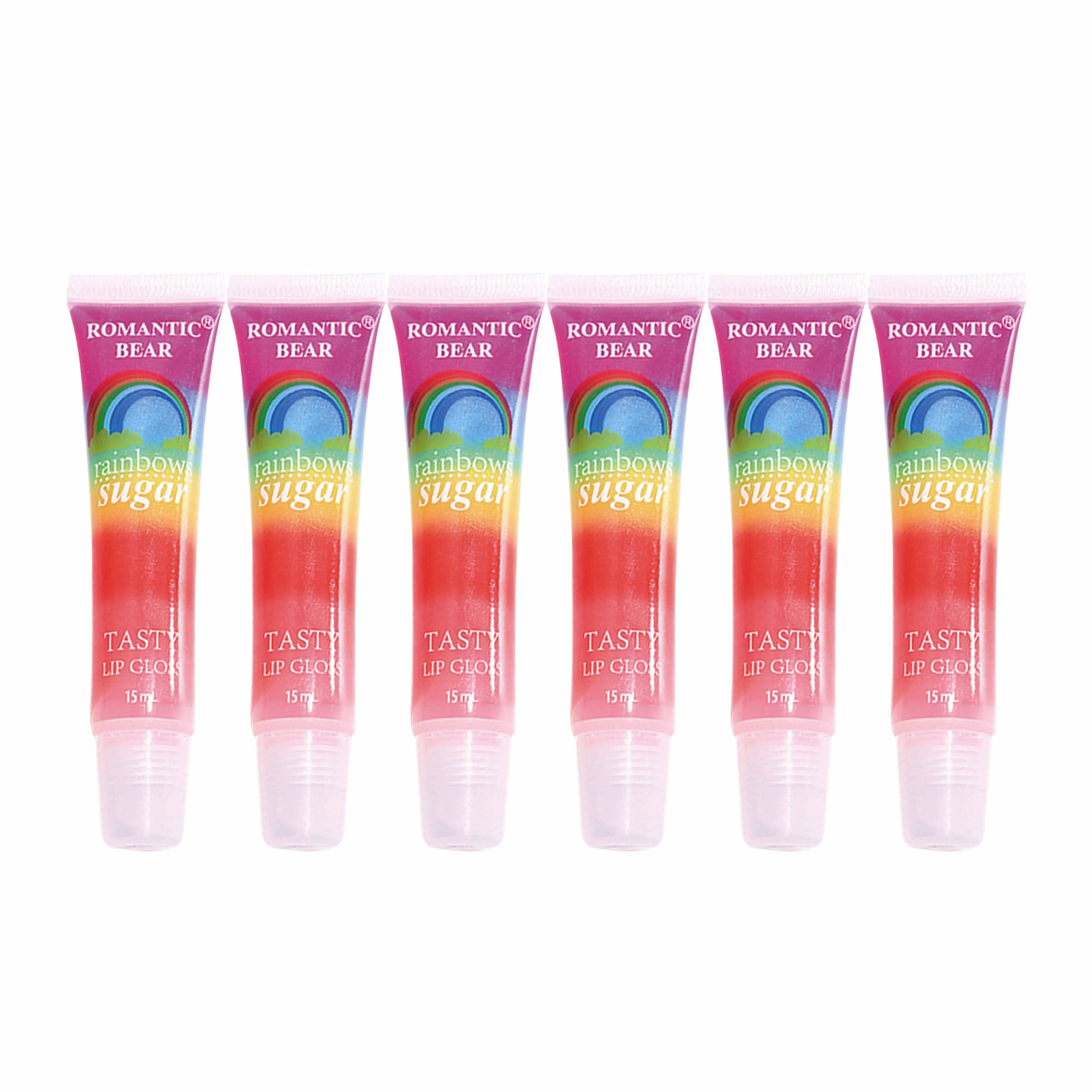 6pcs Rainbow Pearl Lip Gloss Glitter, Rainbow Jelly Lip Gloss ...