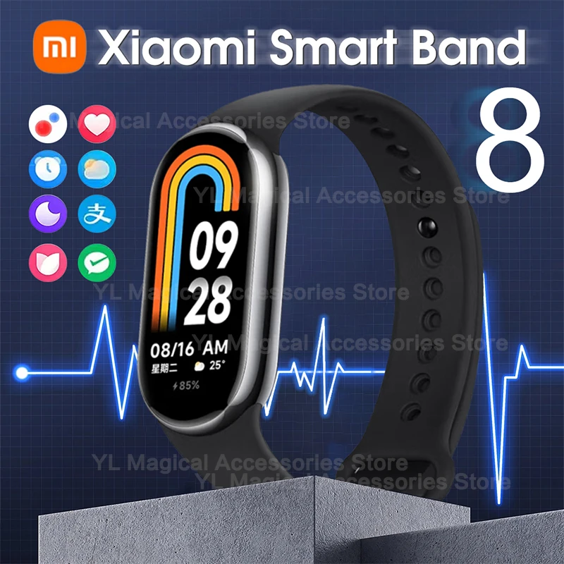 Pre-sale Xiaomi Mi Band 8 Blood Oxygen Amoled Screen Fitness Bracelet Miband8 Fitness Traker ...