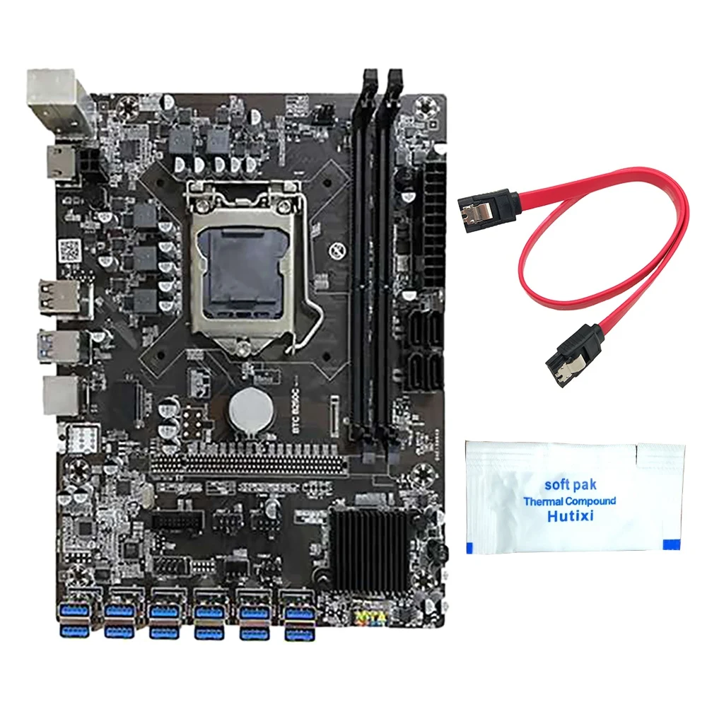 B250c Btc Mining Motherboard 12 Usb3.0 To Pci-e Graphics Slots Lga1151 ...