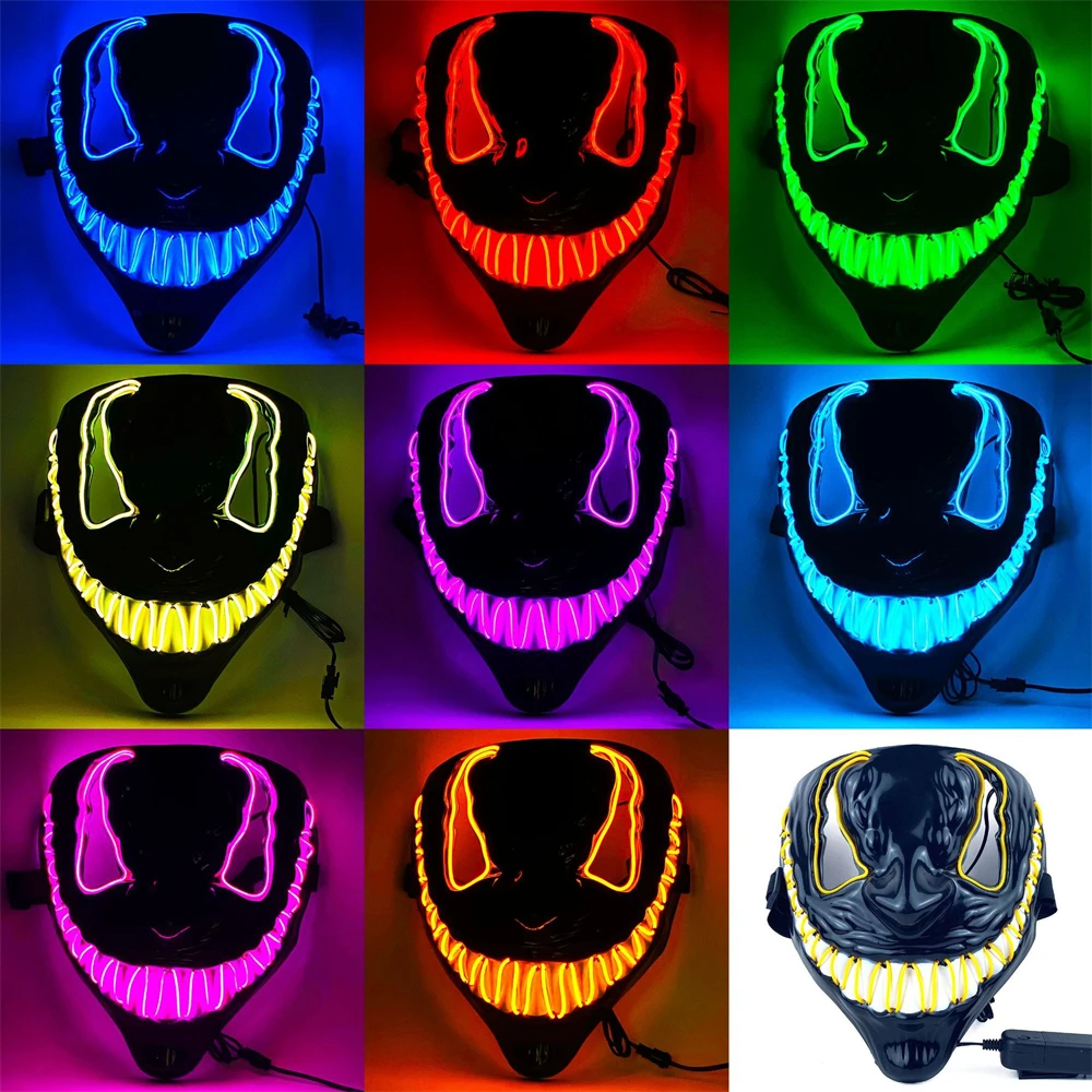 Led-Venom-Mask-Wireless-Halloween-Neon-Masks-Masquerade-Carnival-Party ...