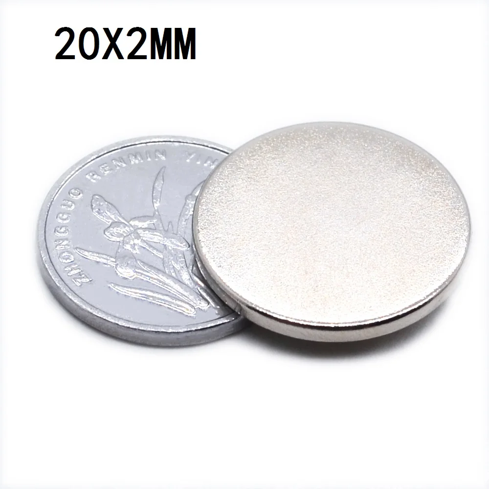 1-1000 Pcs 20x2 Neodymium Magnet 20mm x 2mm N35 NdFeB Round Super ...