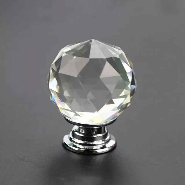 Crystal Handles Kitchen Cabinet Knob Transparent Crystal Ball Dresser ...