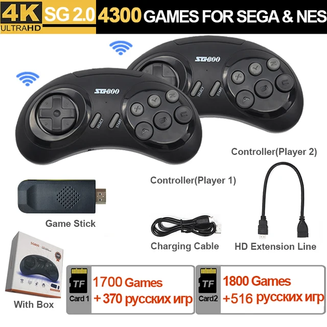 16-bit Wireless Console For SEGA NES Genesis Game Stick HDMI-compatible ...