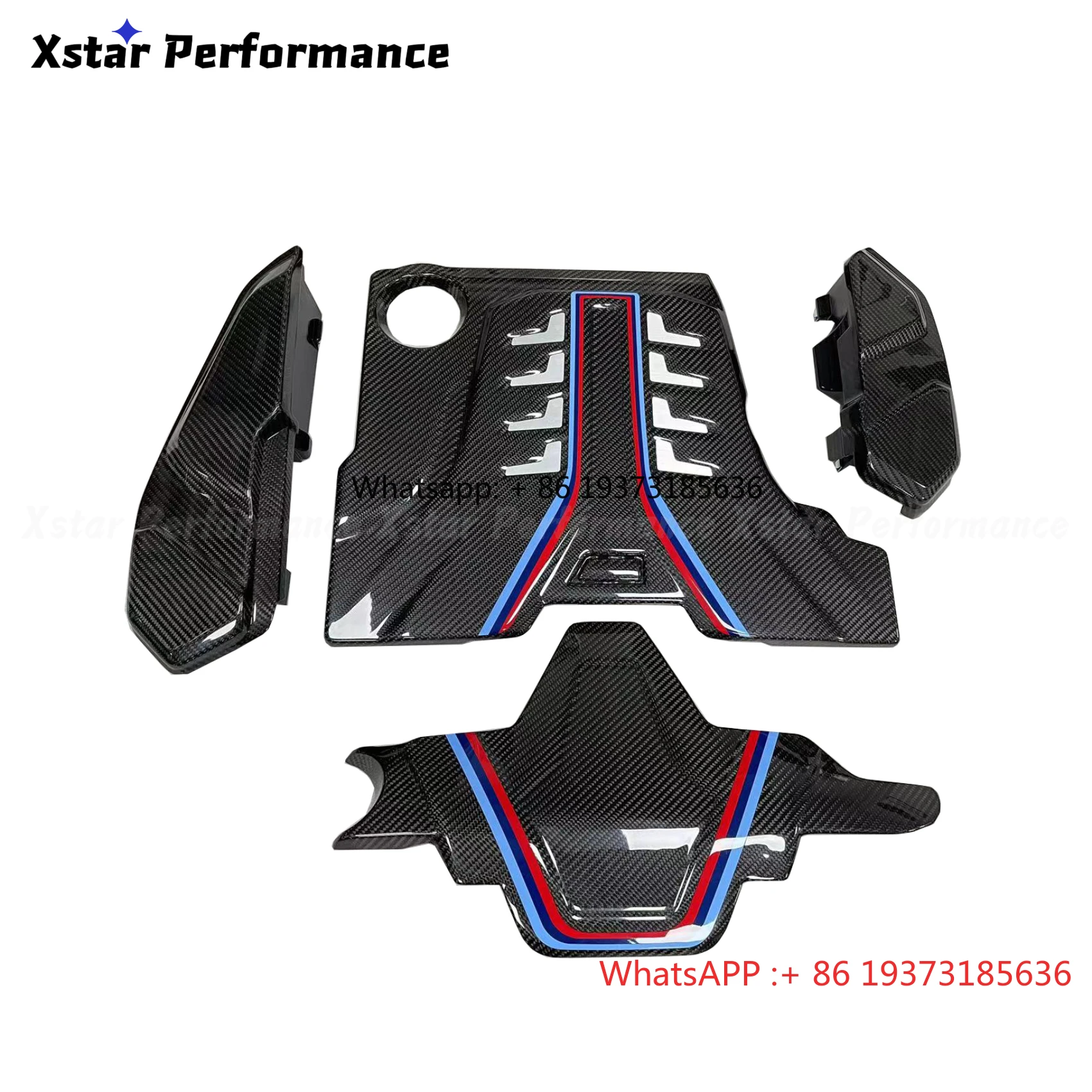 M Performance Style Dry Carbon Fiber Engine Cover Engine Bay ( 4 Pieces ...