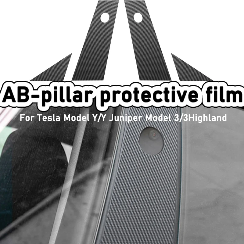 Carbon Fiber Pattern Protective Film B-pillar Scratch Proof Car A ...