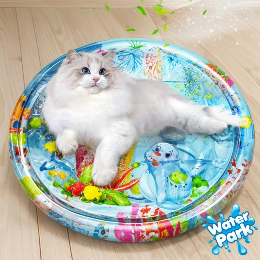 Cat-Water-Mattress-Pet-Cool-Mat-Ice-Pad-Inflatable-Water-Filled-Cooling ...