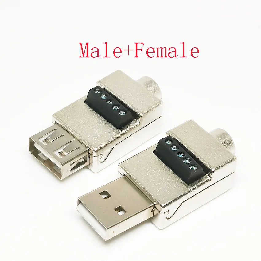 USB-Solderless-Connector-Metal-Case-Mobile-Phone-Fast-Charging-Cable ...