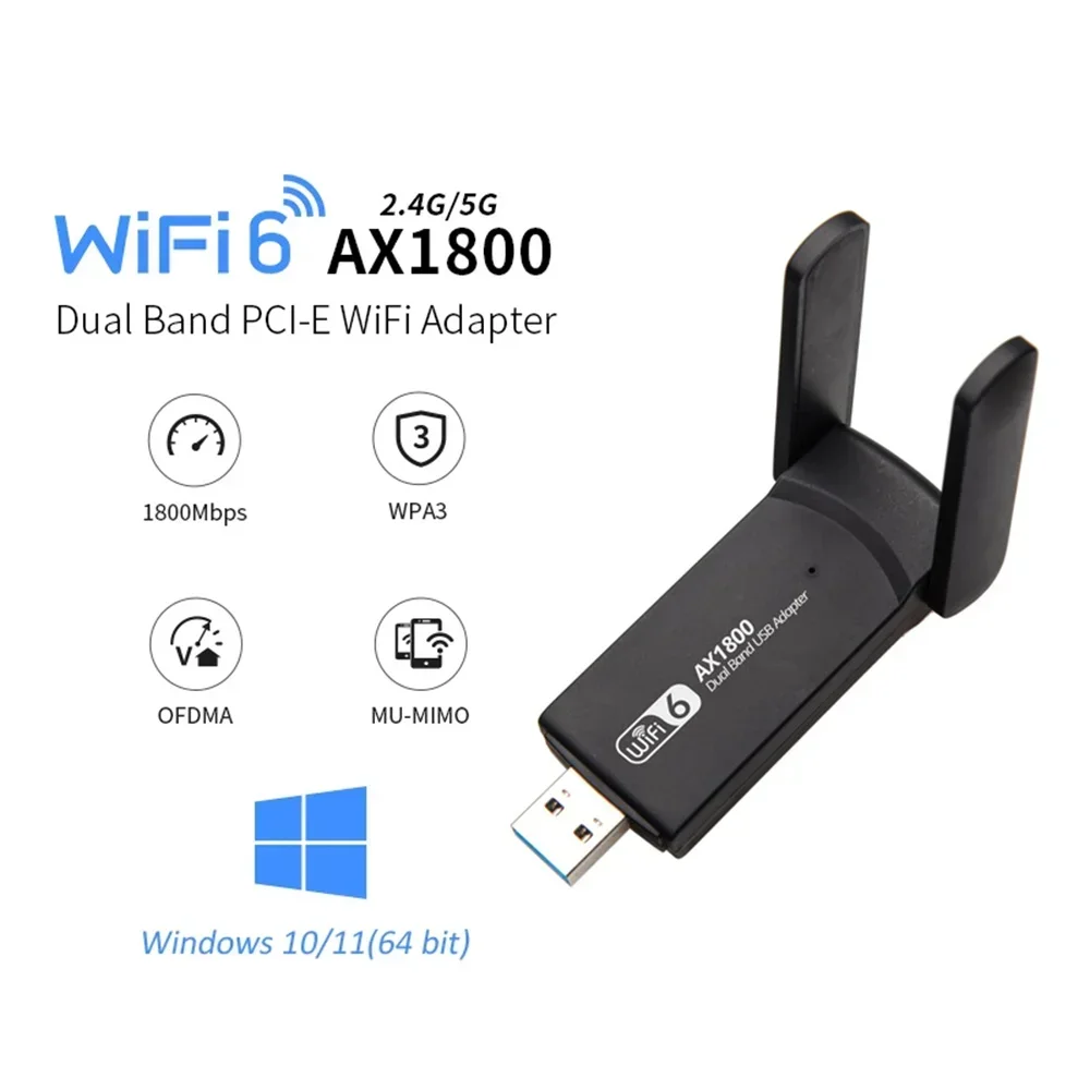 WiFi-6-USB-Adapter-2-4G-5G-AX1800-High-Speed-USB3-0-Wireless-Dongle ...