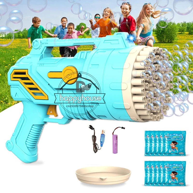 69-Hole-Gatling-Bubble-Machine-for-Children-Racket-Launcher-Automatic ...