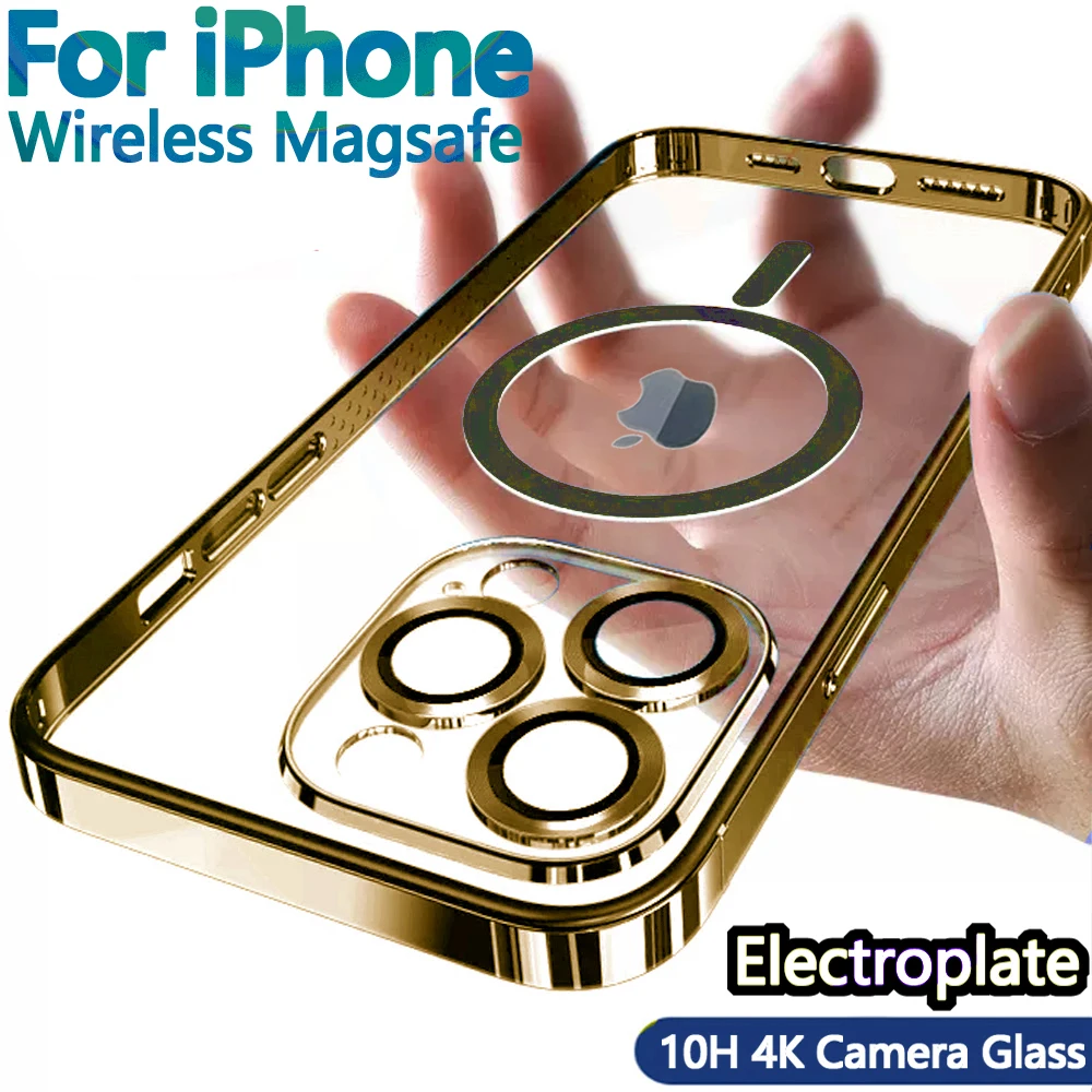 Original-chapado-para-Magsafe-Funda-iPhone-15-14-Plus-13-12-11-Pro-Max ...