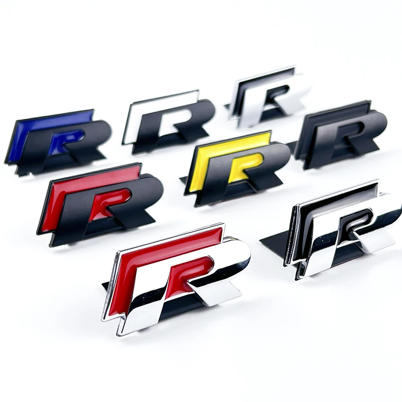 3D Metal R Badge Car Grill Emblem Stickers Decal For VW Volkswagen ...