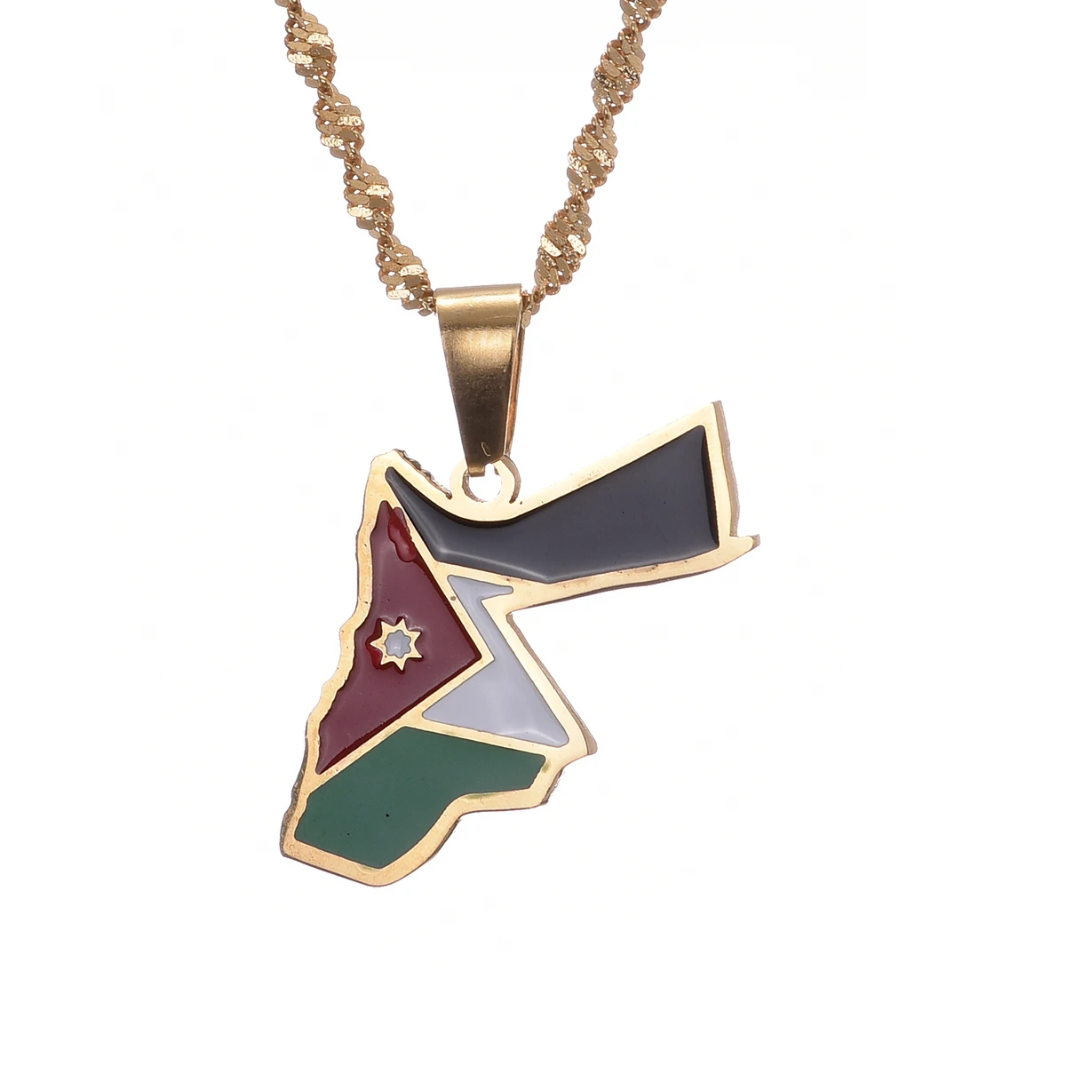 The Hashemite Kingdom of Jordan Map Pendant Necklaces for Women Men ...