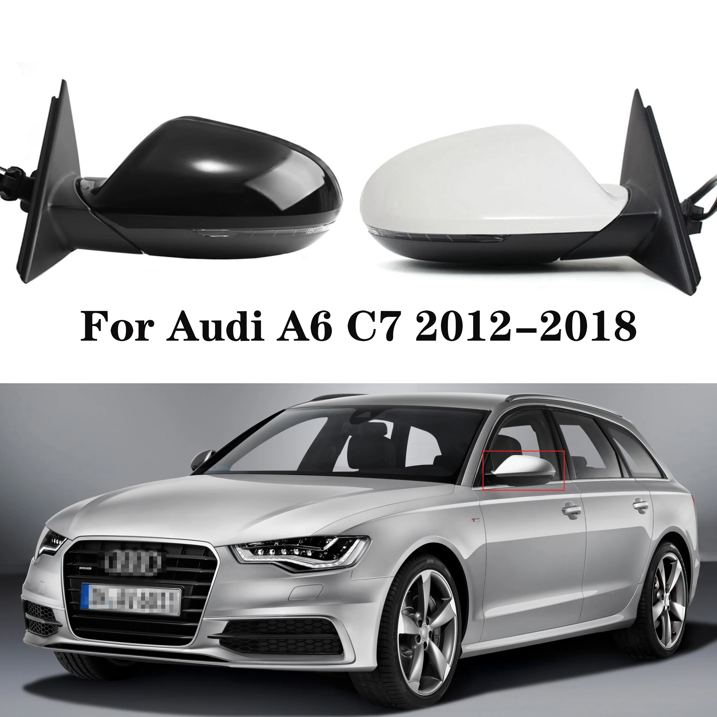 For-Audi-A6-C7-2012-2018-Car-Replacement-Heated-Wing-Rear-Mirror-Glass ...