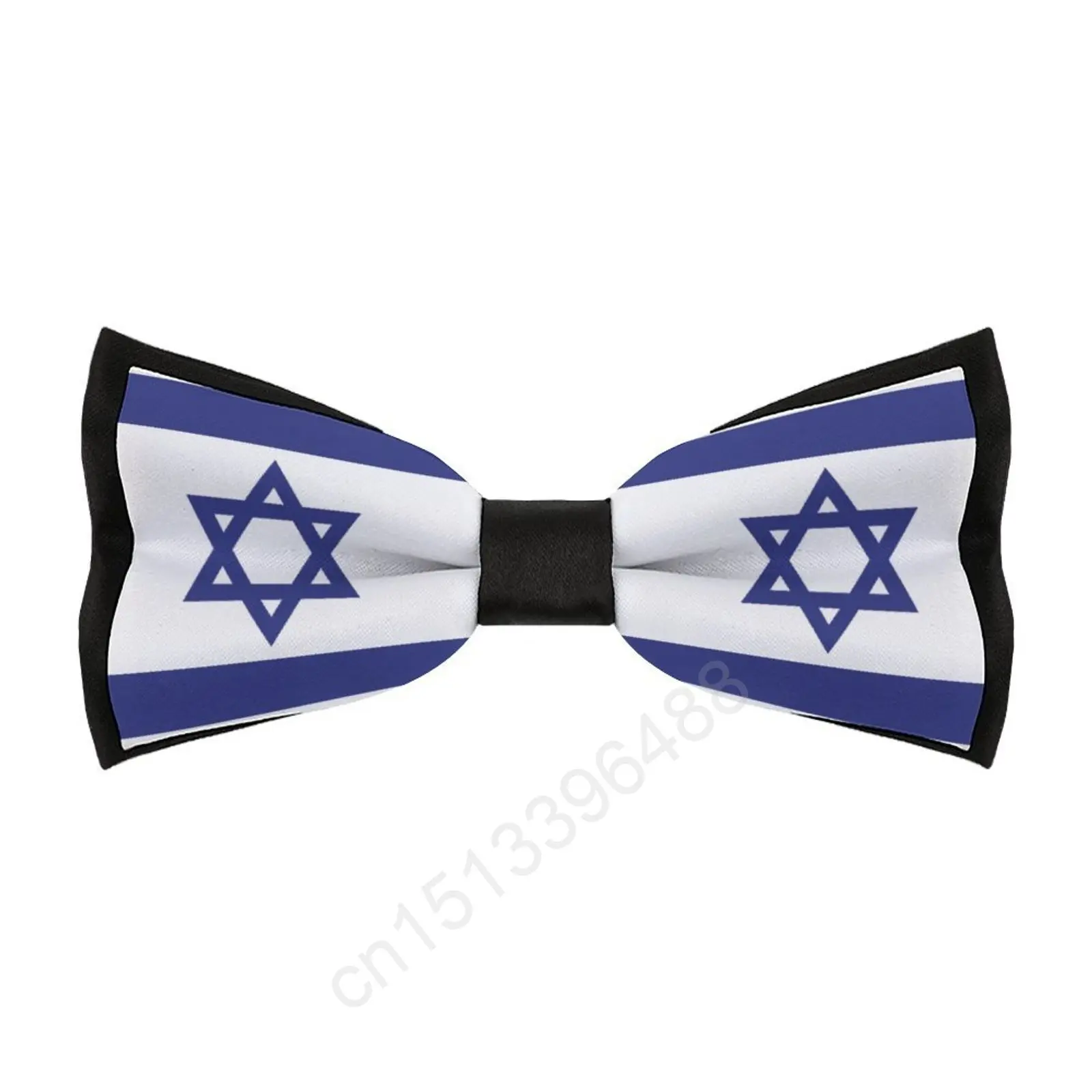 New Polyester Israel Flag Bowtie for Men Fashion Casual Men's Bow Ties ...