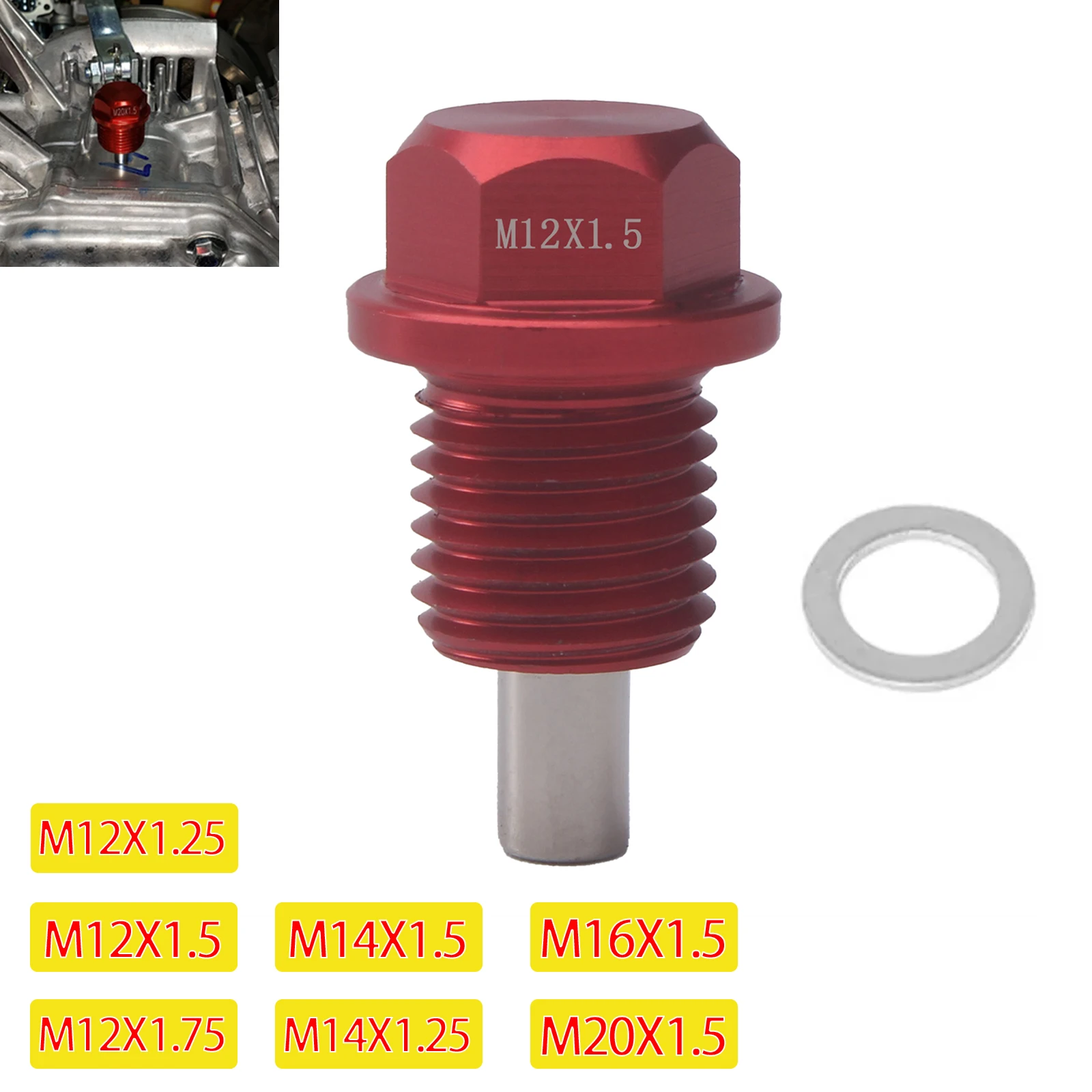Magnetic Oil Drain Plug Bolt Nut for Engine Oil Sump Car Truck M12 M14 ...