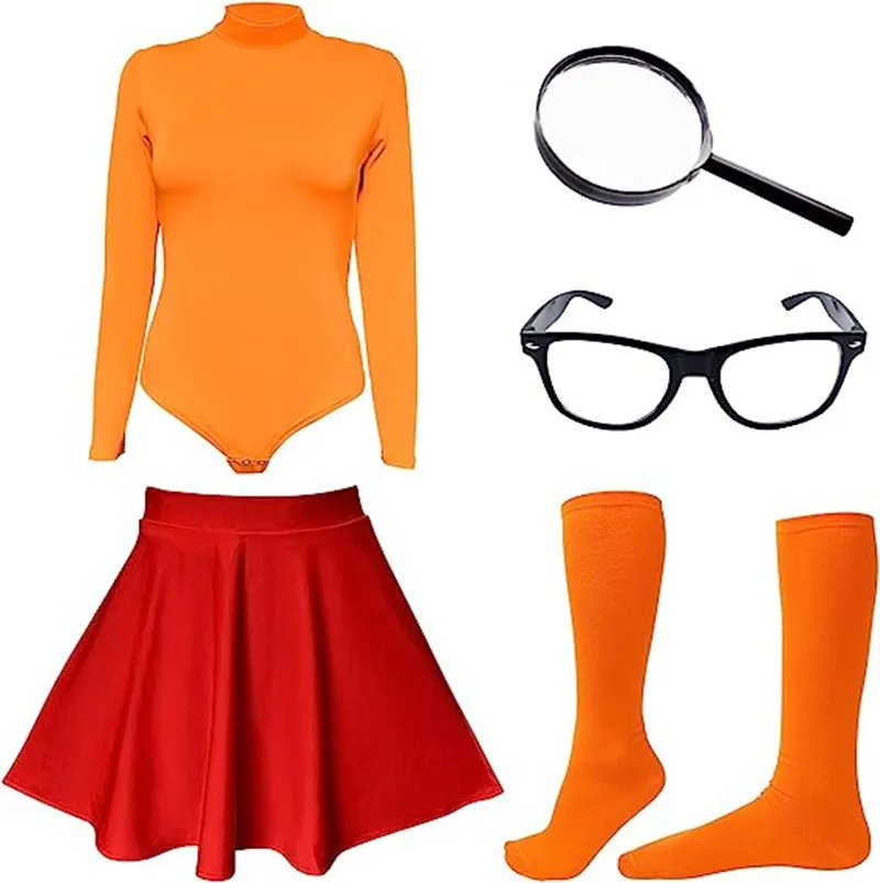 Velma-Anime-Halloween-Costume-Set-para-Mulheres-Velma-Cosplay-Uniforme ...