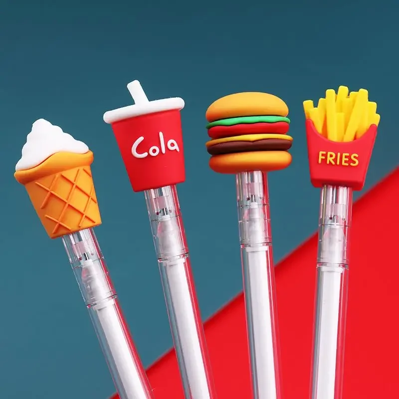 24 Pcs Wholesale Creative Hamburger Fries Gel Pen Student Gift Ice ...