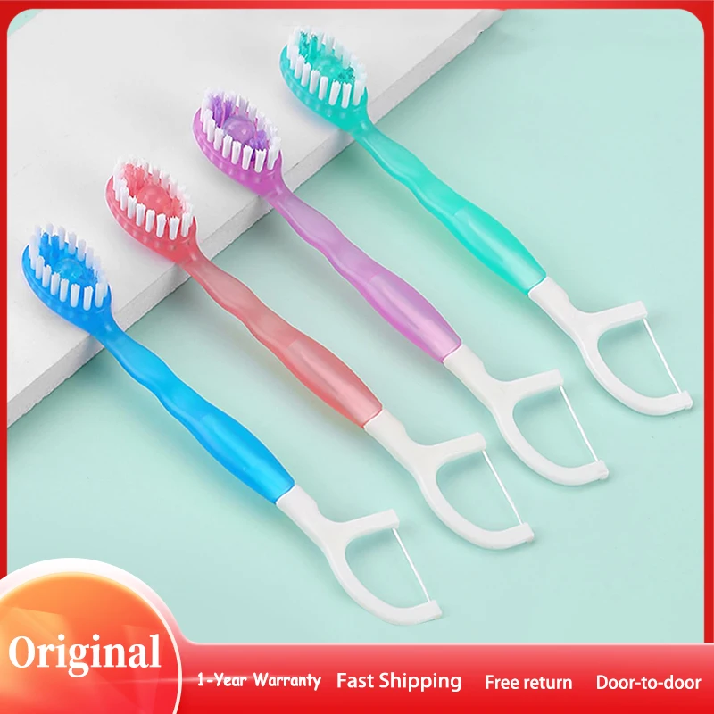 2 In 1 Mini Cleaning Toothbrush Mint flavor Peach flavor Exploded Bead ...