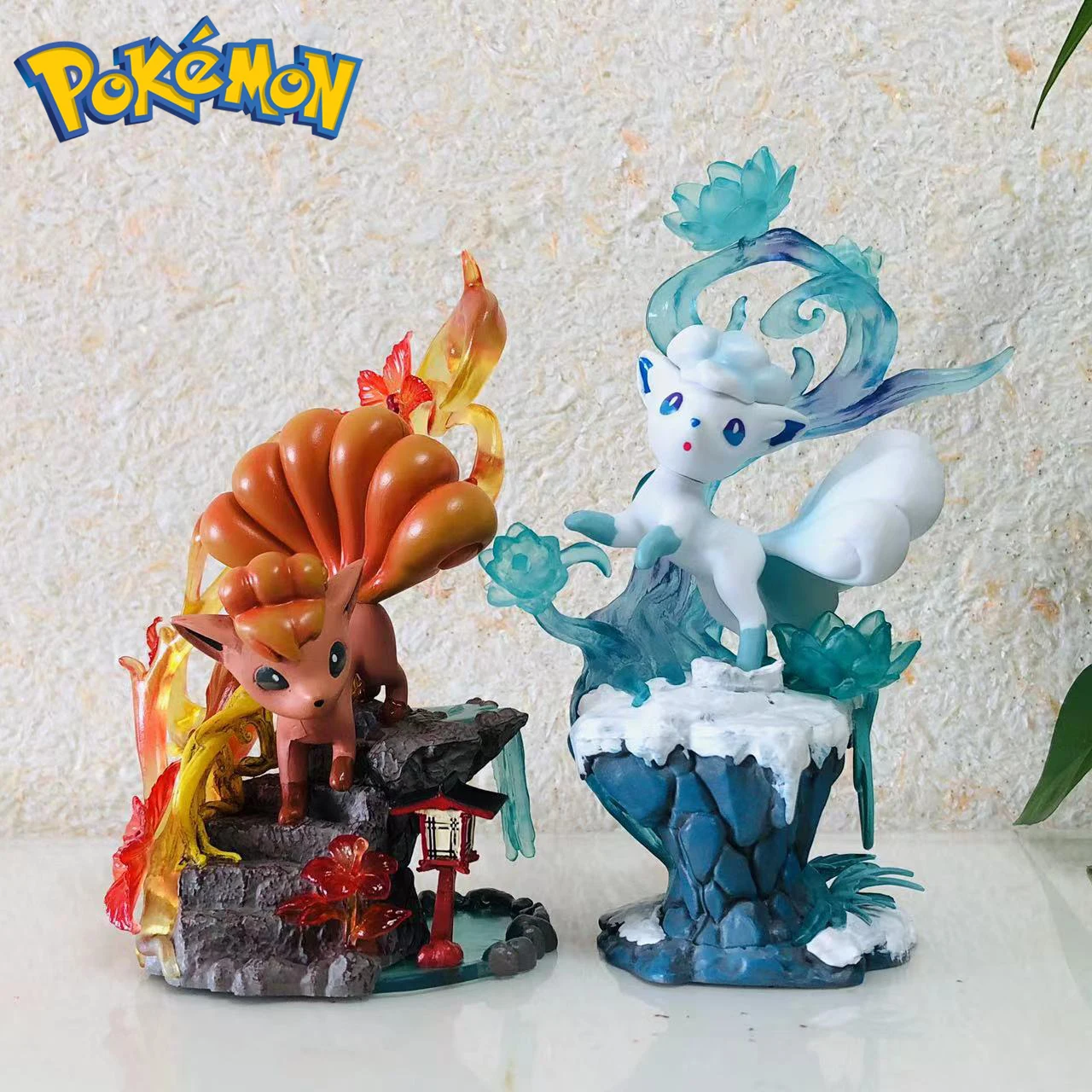 15cm Anime Pokemon Figure Alolan Ice Fire Vulpix Kawaii Manga Statue ...