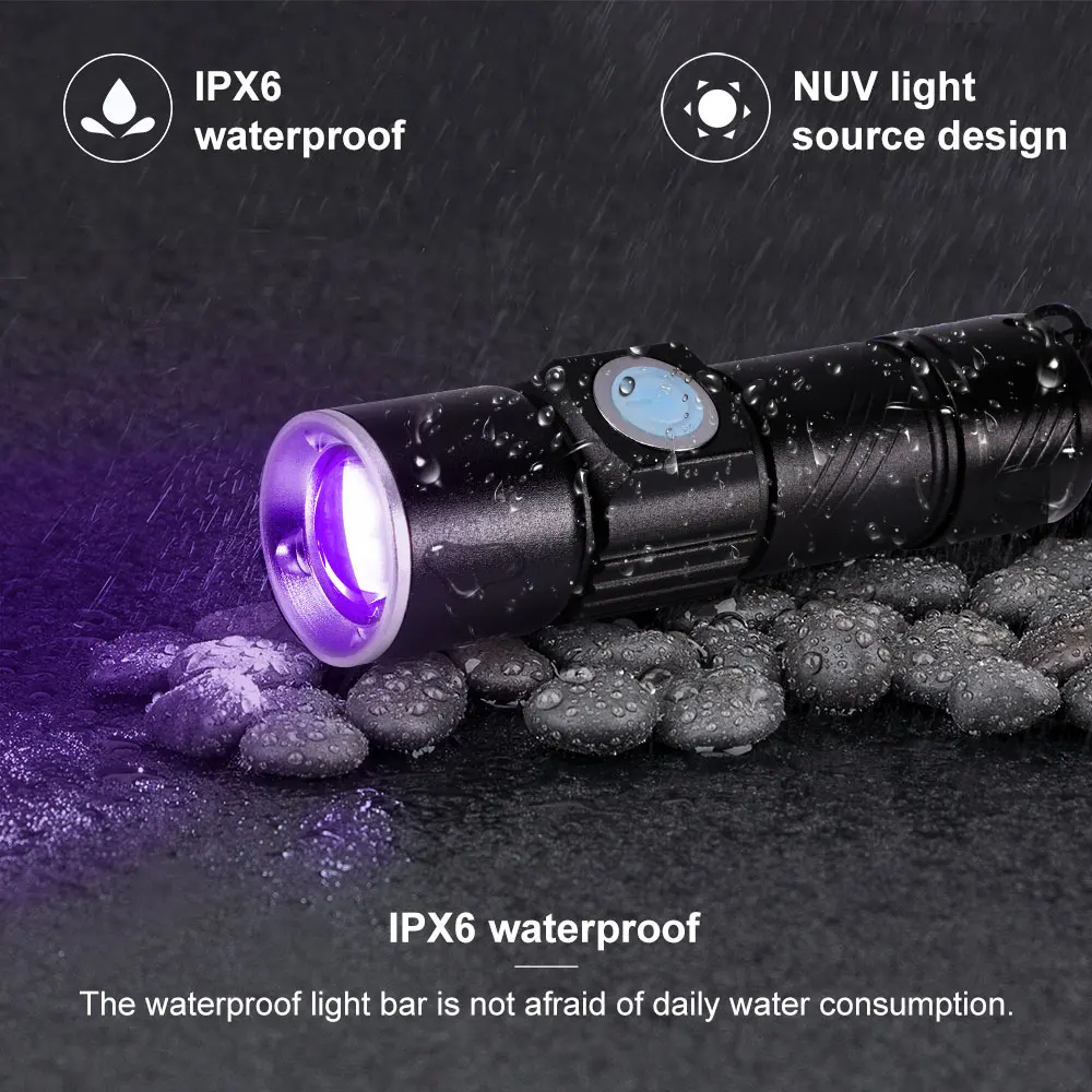 Mini Flashlight Torch Lamp Purple Light Flashlight UV Flashlight ...