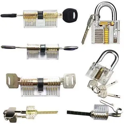 7PCS-Lot-Transparent-Locks-Combination-Practice-Locksmith-Training ...
