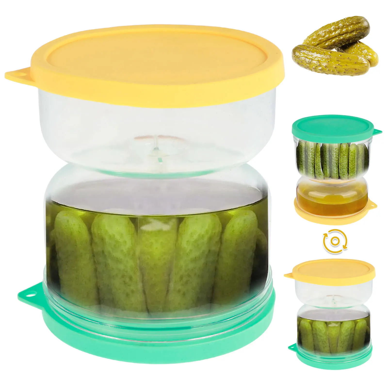 Pickle-Container-with-Strainer-Wet-Dry-Separation-Pickle-Olive-Jar ...