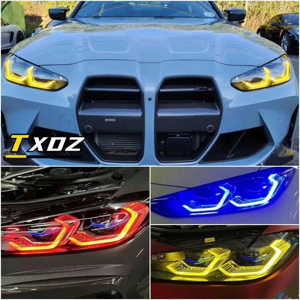 Blue Yellow DRL LED Boards For 2021 BMW 4' G22 G23 G26 G80 G82 M3 M4 ...