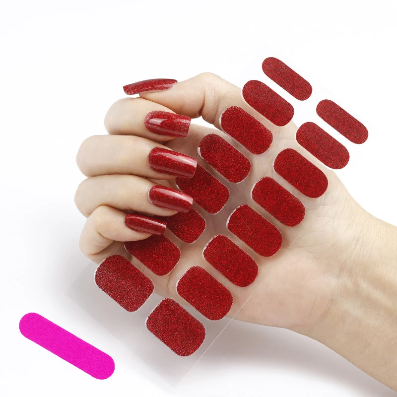 Shiny-Red-Nail-Stickers-High-Quality-Use-100-Gel-Nail-Polish-Sticker ...
