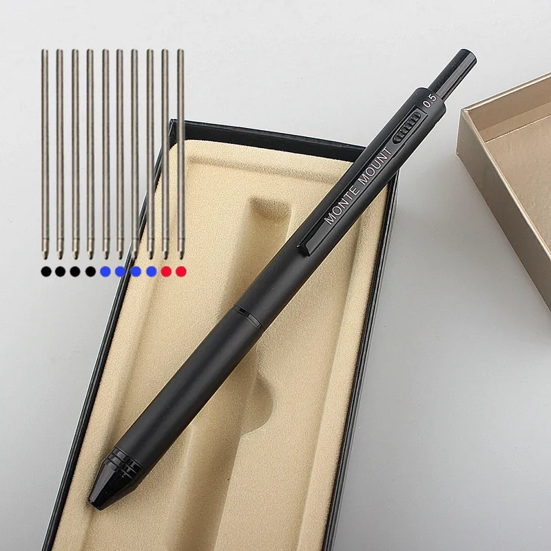 4 In 1 Multicolor Metal Ballpoint Pens 3 Colors Ball Pen 1 Automatic ...