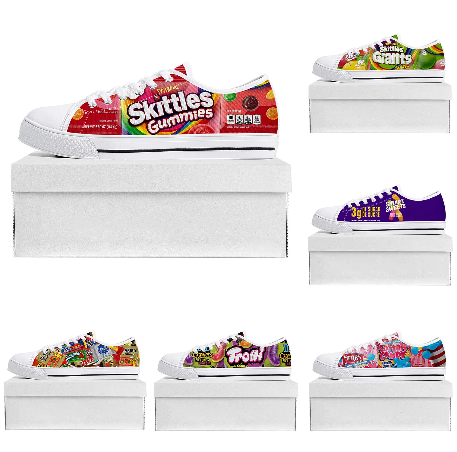 Funny-Candy-Food-Snack-Custom-Low-Top-Sneakers-Womens-Mens-Teenager ...