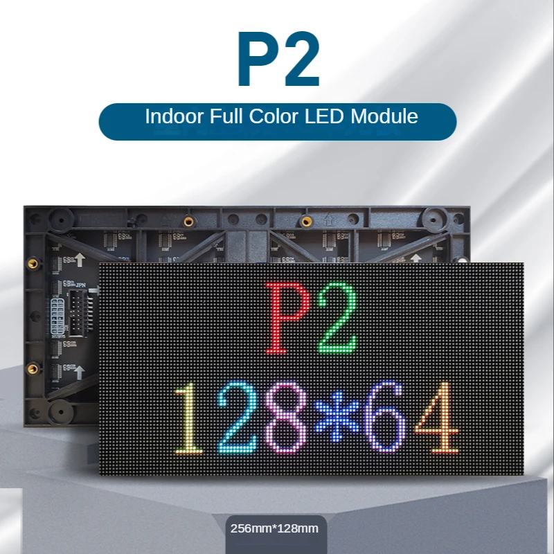 P2 LED screen panel module 256*128mm 128*64 pixels 1/32 Scan Indoor 3in1 SMD RGB Full color P2 ...