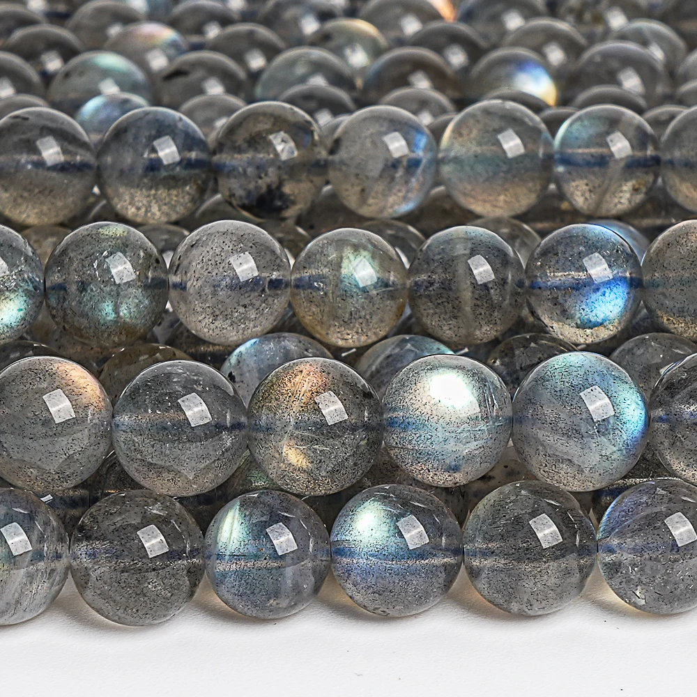 Natural-Labradorite-Beads-Strands-Light-Gray-Gemstone-Round-Loose-Beads ...