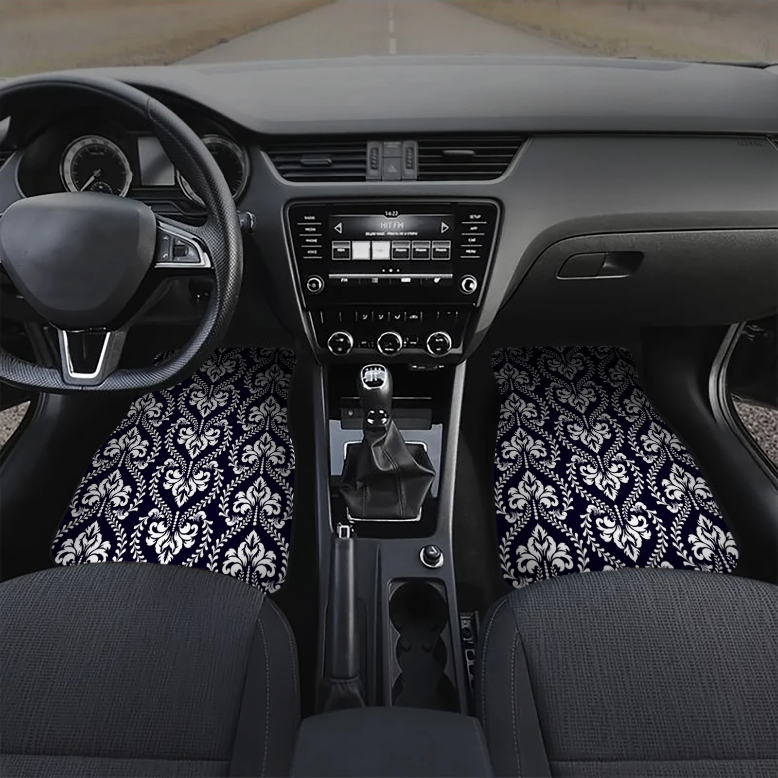 4PCS-Print-Patterned-Car-Floor-Mats-Universal-Waterproof-Non-Slip-Front ...