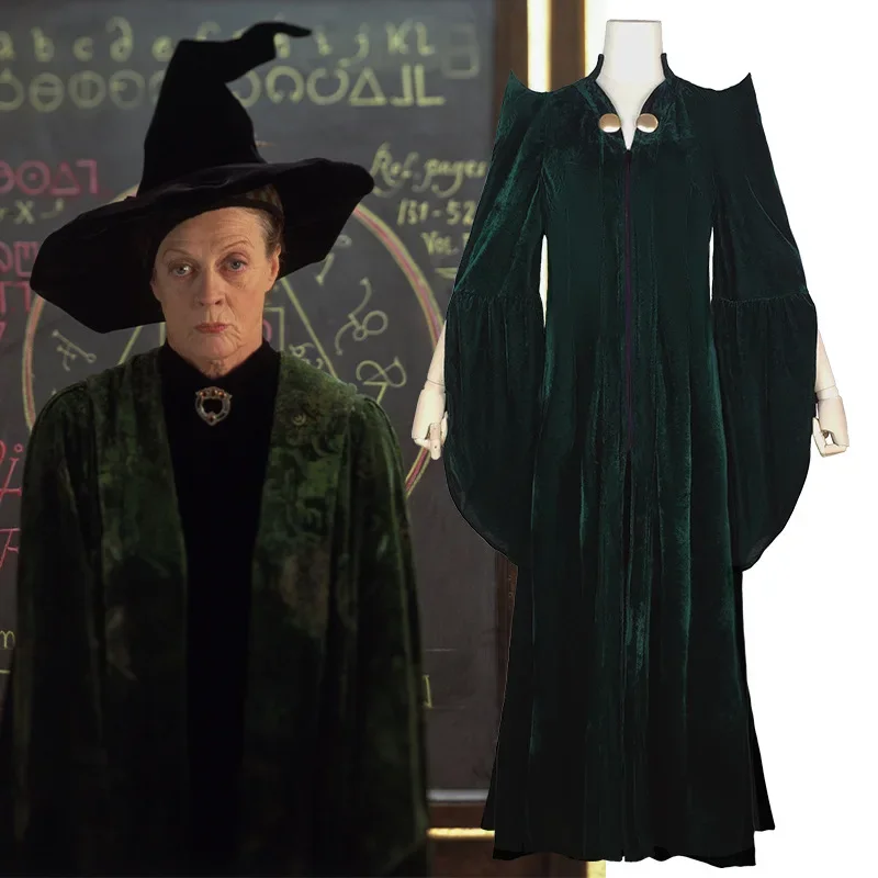 Professor-Minerva-Mcgonagall-cosplay-Costume-Adults-Kid-Dress-Green ...