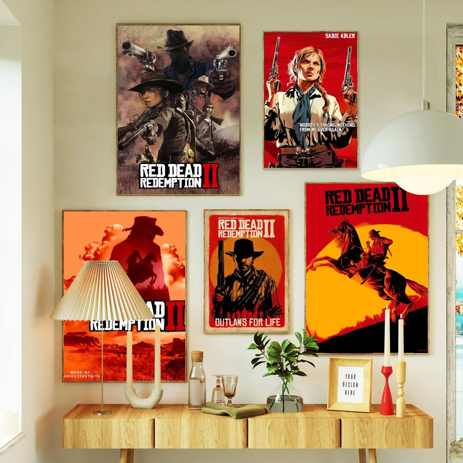 Red-Dead-Redemption-2-Canvas-Painting-Poster-Prints-Wall-Art-Poster-For ...