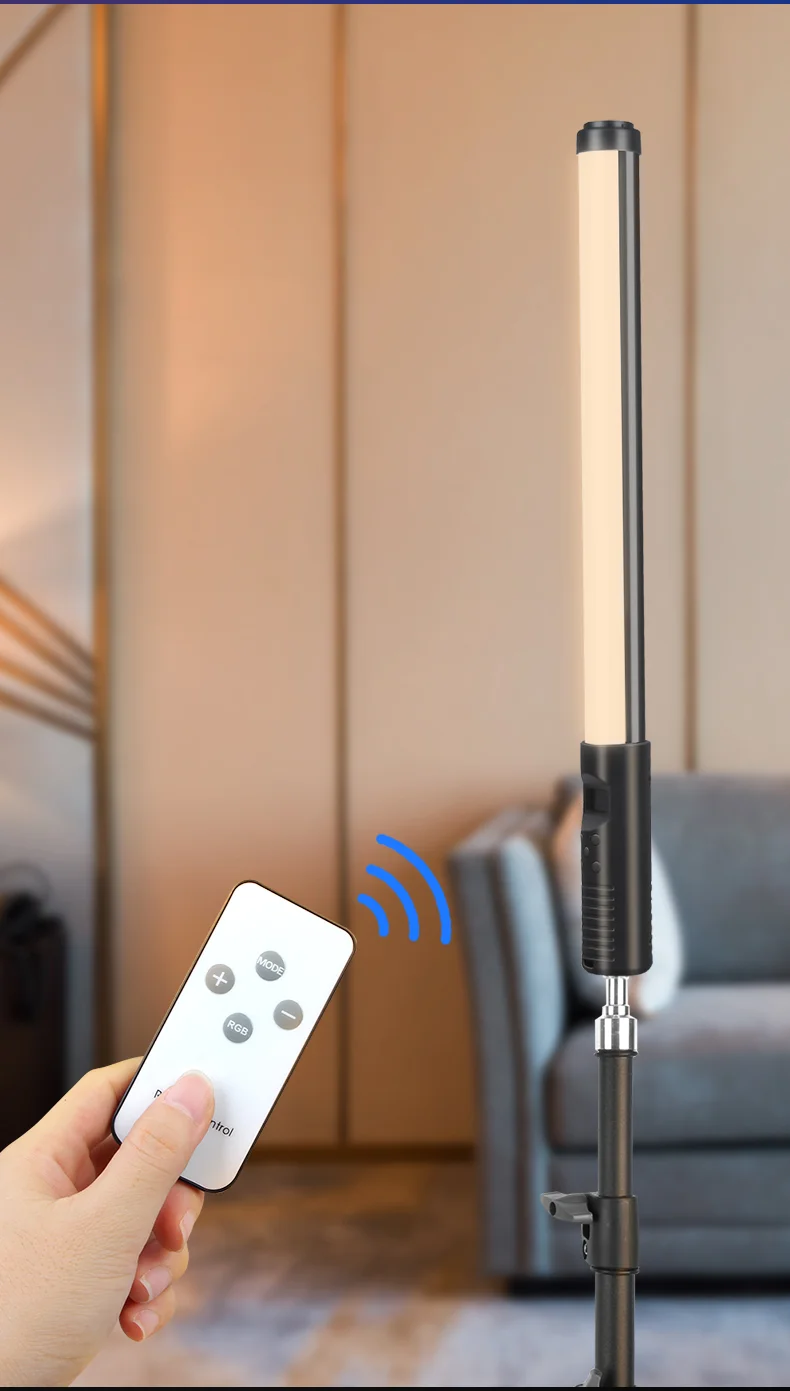Lampe esclave-flash,Bâton de baguette lumineuse vidéo LED RVB avec ...