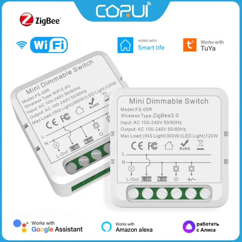 CORUI-Tuya-ZigBee-WiFi-Smart-Dimmer-Switch-Module-Breaker-Alexa-Alice ...