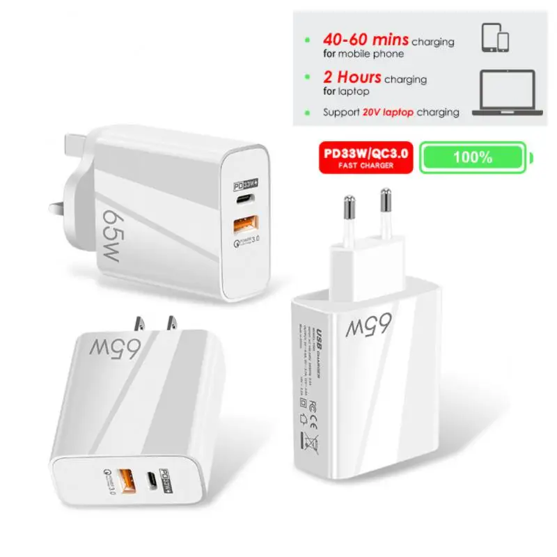 Gan-Pd-Charger-65W-Koreaanse-Type-2-Port-Fast-Opladen-Laders-Voor-For ...