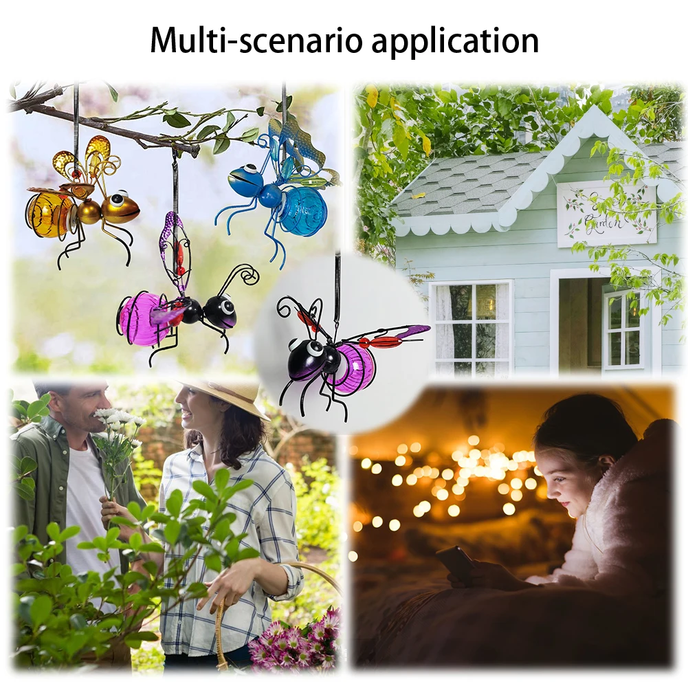 Solar-Powered-Iron-Insect-Statue-with-LED-Fairy-Light-with-Bouncy ...