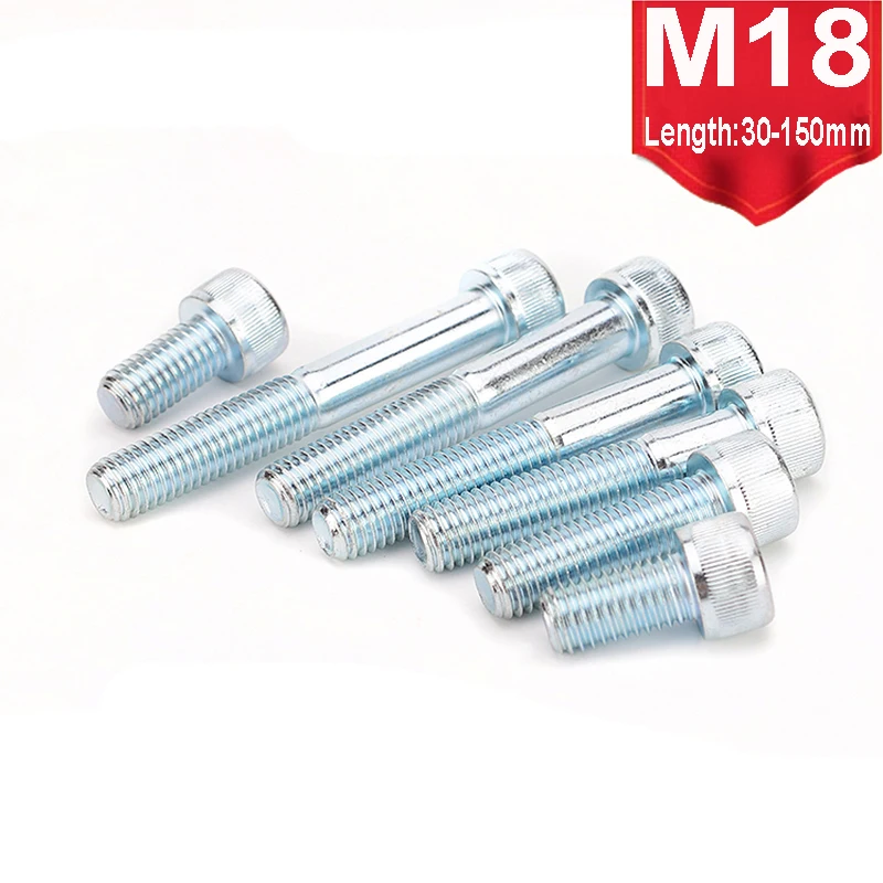 1pc-M18-Grade-12-9-Zinc-plated-Carbon-Steel-Full-Half-Thread-Alloy ...