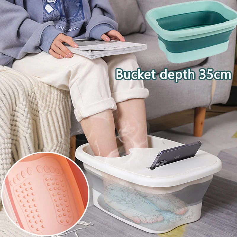 Foldable foot soaking bucket household foot wash bucket foot massage ...