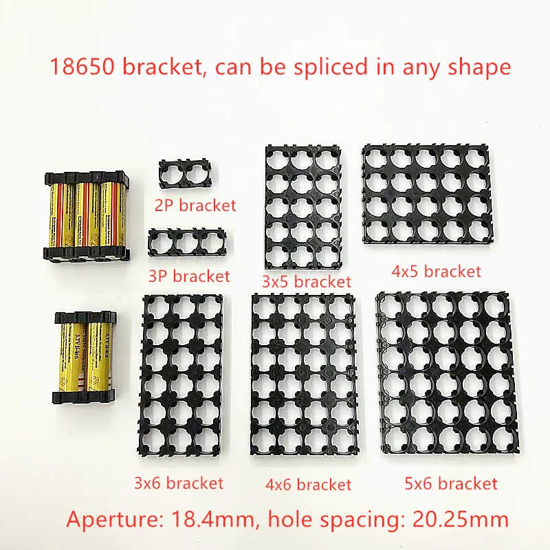 20-100PCS 18650 Battery Holder With Card Slot Splicing Fixed ...