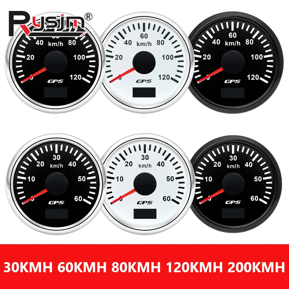 30/60/80/120/200 Km/h 52MM Digital GPS Speedometer Gauge with Antenna ...