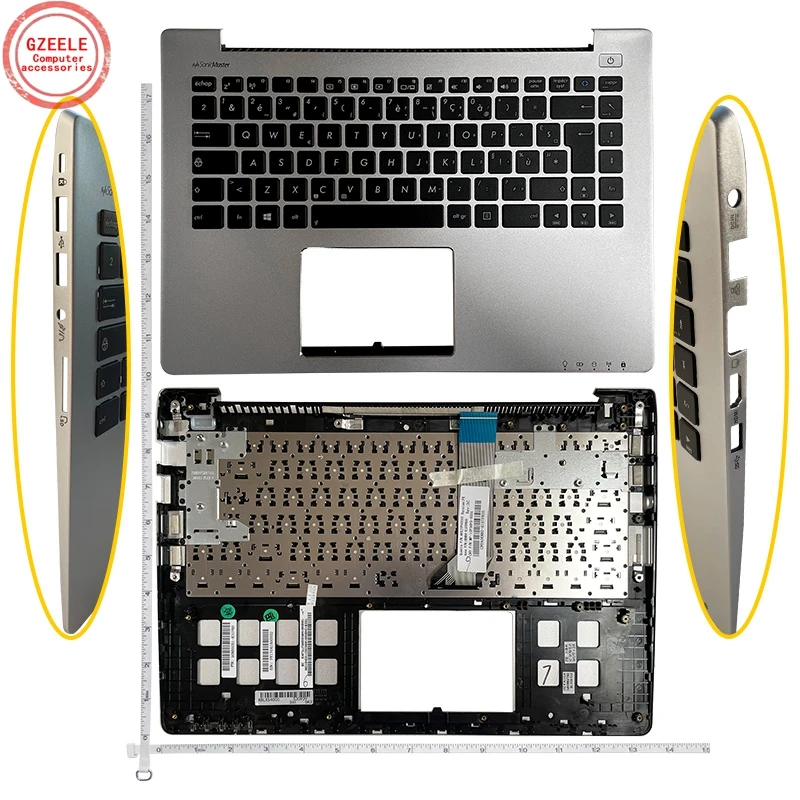 GZEELE-carcasa-plateada-para-port-til-ASUS-Cubierta-superior-con-bisel ...