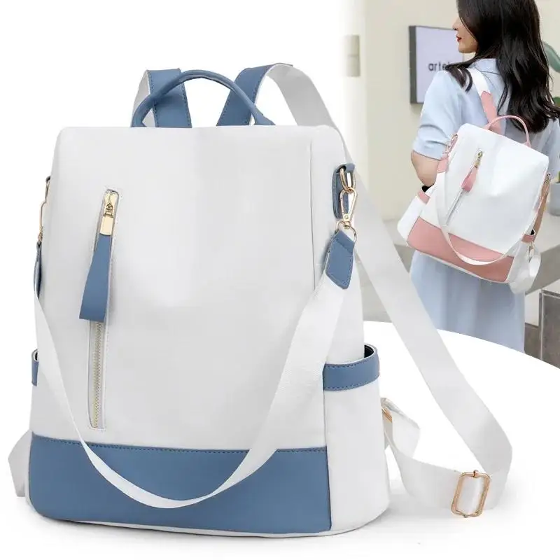 Waterproof-Oxford-Cloth-Stitching-Women-s-Backpack-Anti-theft-Back ...