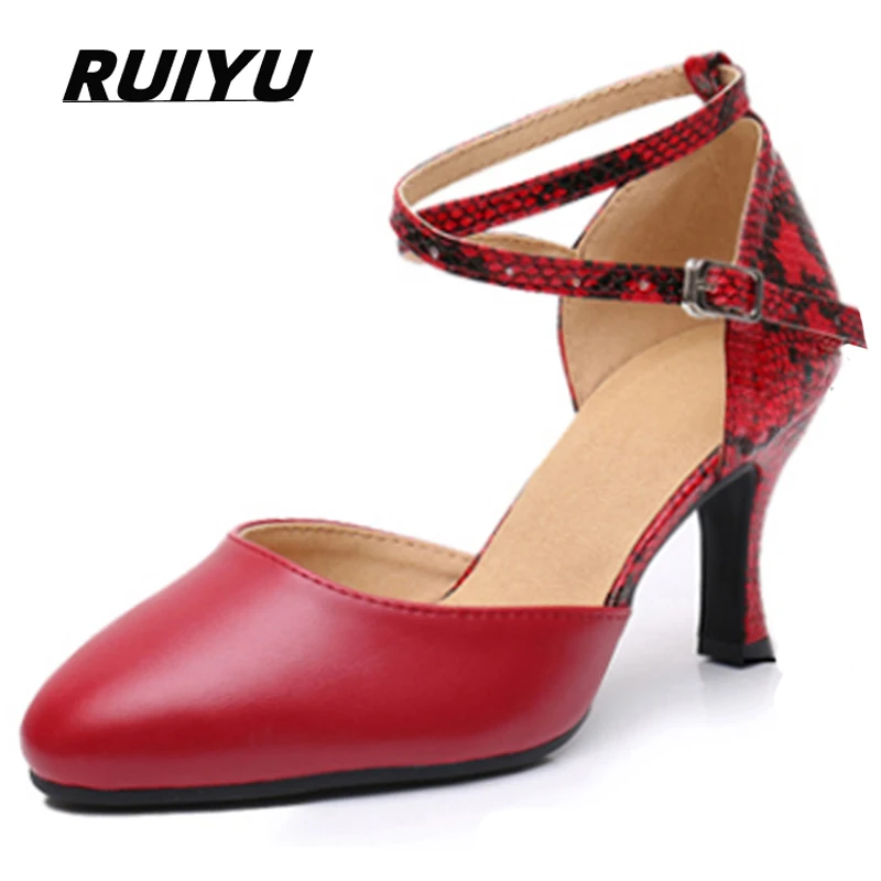 Latin-Dance-Shoes-Women-Salsa-Tango-Ballroom-Party-Sneakers-Red-Silver ...