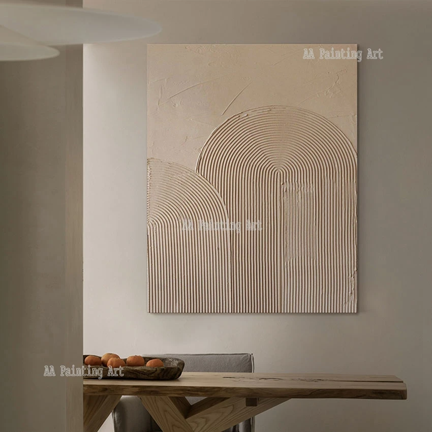 Moderne-Neue-Gem-lde-Kunst-Reine-Handgemachte-Abstrakte-Strukturierte-3D-Linien-lgem-lde-Hause ...