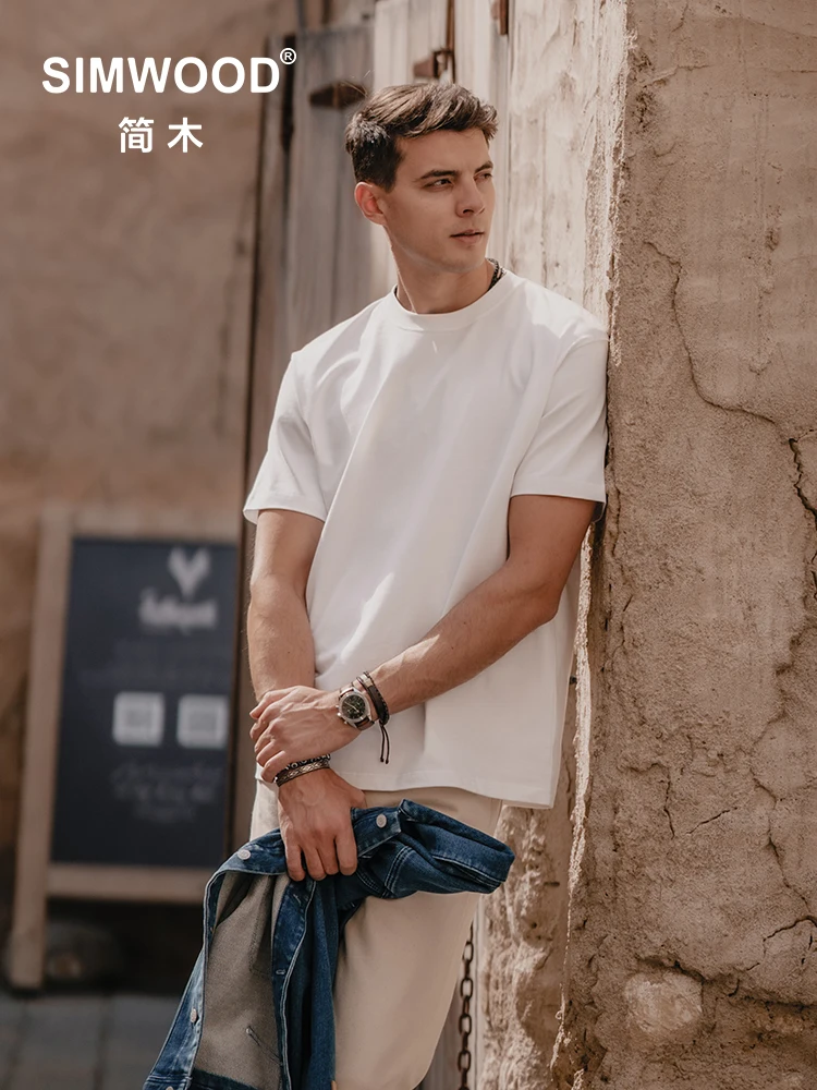 SIMWOOD-2024-Spring-Summer-New-Oversize-310gsm-100-Cotton-T-shirts-Men ...