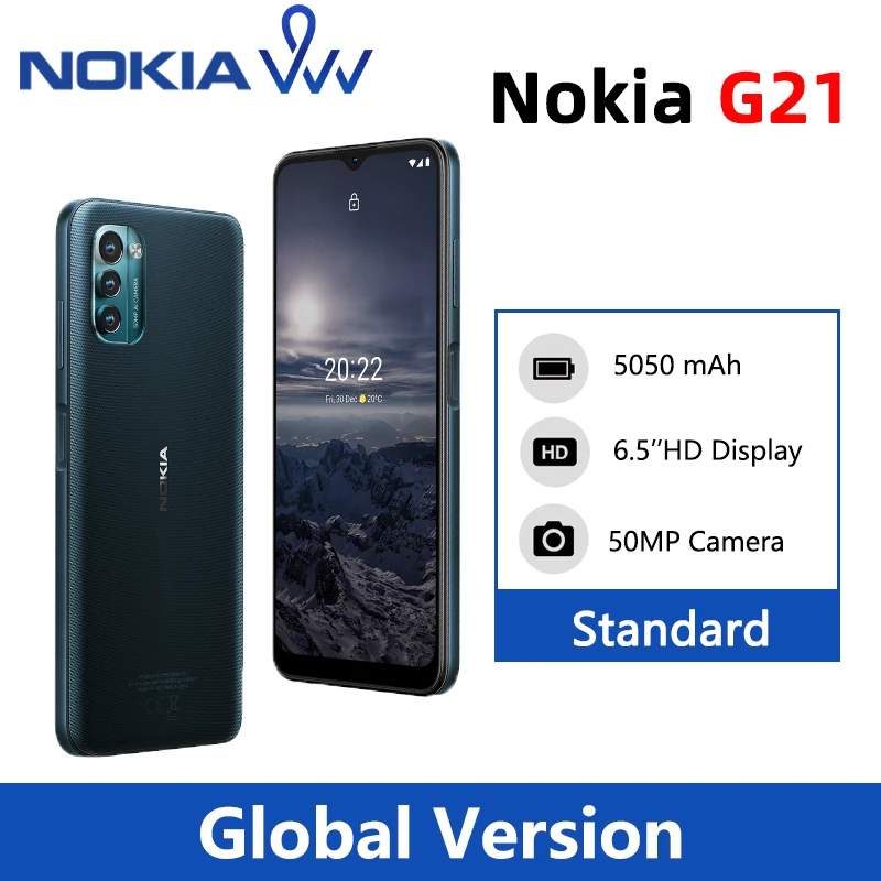 Nokia G21 6GB 128GB 4G Smartphone 6.5 inch Display 5050mAh Battery 50MP triple Camera Face ...