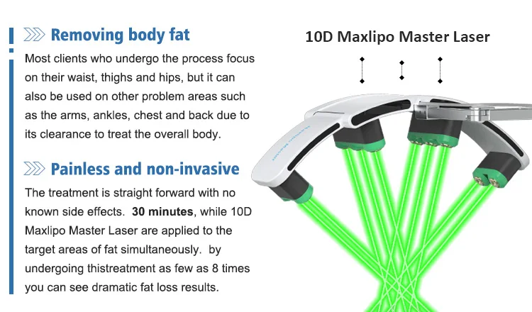 Medbeier 10D EMS Cold Laser Lipolysis Maxlipo Master 635nm 532nm Red ...